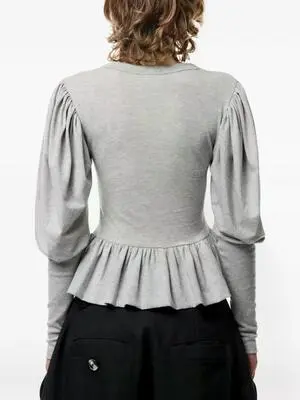 Vaquera Romantic Crest-print Peplum T-shirt