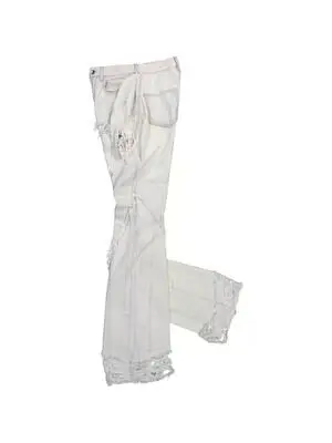 Rick Owens Slivered Bootcut Frayed Jeans