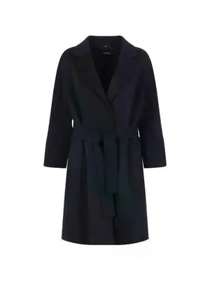 Max Mara Arona Wool Wrap Coat - Blue