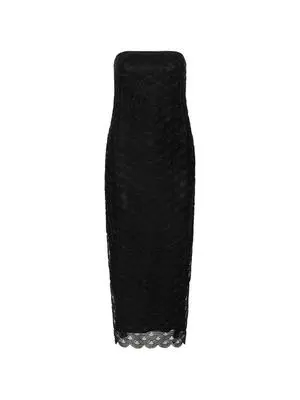 ROTATE BY BIRGER CHRISTENSEN Bead-embellished Strapless Maxi Dress - Black
