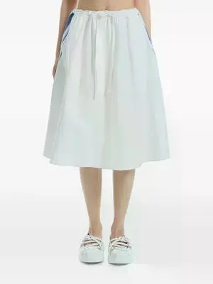 LOW CLASSIC Stripe Detail Drawstring Midi Skirt - Blue