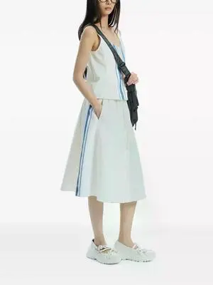 LOW CLASSIC Stripe Detail Drawstring Midi Skirt