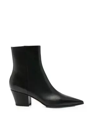 GIANVITO ROSSI Pointed-toe Block-heel Ankle Boots - Black