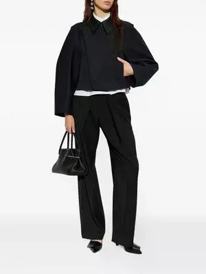 Givenchy Leather-collar Asymmetric Jacket - Blue