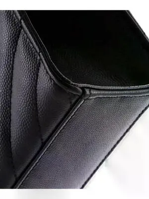 Saint Laurent Classic Monogram Envelope Satchel Matelasse Chevron Leather Large Shoulder Bag
