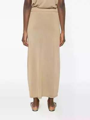 TOTEME Elasticated Waistband Maxi Skirt - Brown