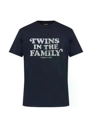 Dsquared2 Slogan-print Cotton T-shirt - Blue