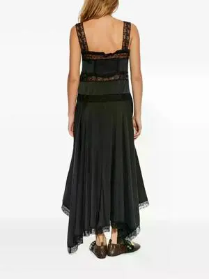 GANNI Lace-trim Pleated Midi Dress