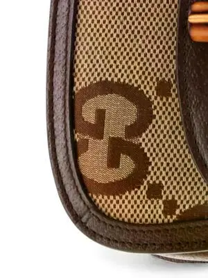 Gucci Bamboo 1947 Jumbo Gg Canvas Mini Crossbody Bag - Brown