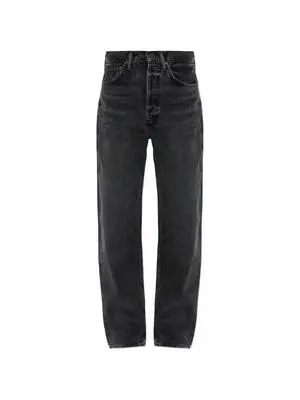 AGOLDE Faded-effect Straight-leg Jeans - Black
