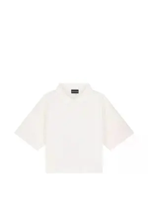 Emporio Armani Chevron Knit Peter Pan Collar Top - Neutrals