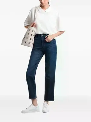 Emporio Armani Chevron Knit Peter Pan Collar Top