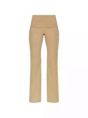 Nike Logo-embroidered Ribbed Track Pants - Neutrals
