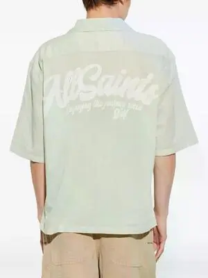 ALLSAINTS Odyssey Oversized Logo-print Short-sleeved Cotton Shirt