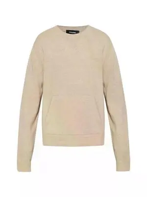 Dsquared2 Logo-embroidered Pouch-pocket Sweater - Neutrals
