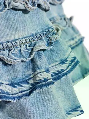 GANNI Ruffled Denim Mini Dress