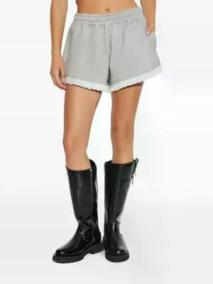 GANNI Lace-trimmed Cotton Jersey Shorts