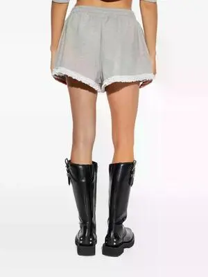 GANNI Lace-trimmed Cotton Jersey Shorts