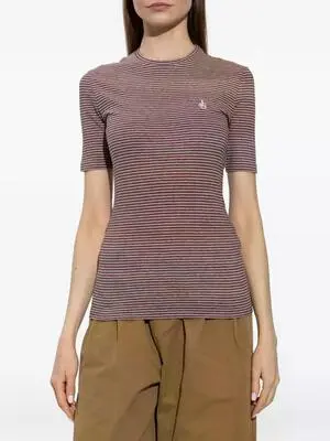 JIL SANDER Striped Logo-embroidered T-shirt