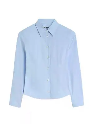 JIL SANDER Fitted Cotton-poplin Shirt - Blue