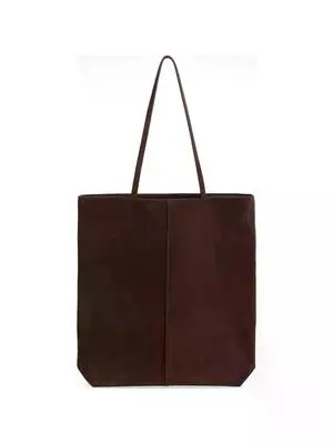 JIL SANDER Linea Piped Suede Tote Bag - Brown