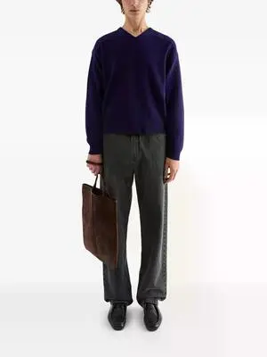JIL SANDER Linea Piped Suede Tote Bag