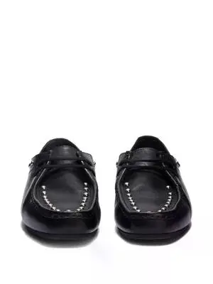 JIL SANDER Hood Stud-embellished Loafers