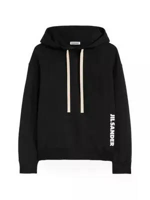 JIL SANDER Logo-print Cotton Hoodie - Black