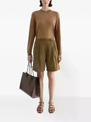 JIL SANDER Ribbed-trim Crew-neck Sweater - Brown