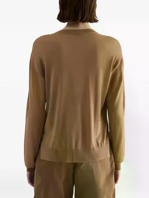 JIL SANDER Ribbed-trim Crew-neck Sweater - Brown
