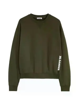 JIL SANDER Logo Print Hoodie - Green