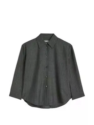 JIL SANDER Pinstripe-pattern Cropped Shirt