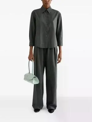 JIL SANDER Pinstripe-pattern Cropped Shirt