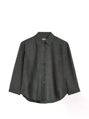 JIL SANDER Pinstripe Cropped Shirt - Grey