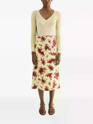 JIL SANDER Floral Print Midi Skirt
