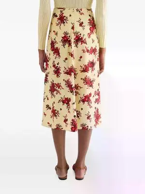 JIL SANDER Floral Print Midi Skirt