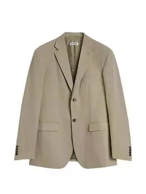 JIL SANDER Single-breasted Cotton Blazer - Neutrals