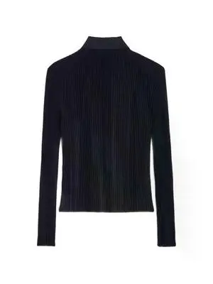 JIL SANDER Ribbed-knit Polo Top - Blue