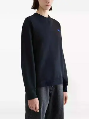 JIL SANDER Embroidered Logo Cotton Sweatshirt - Blue