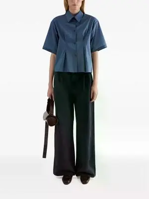 JIL SANDER Pleated Waist Muslin Shirt