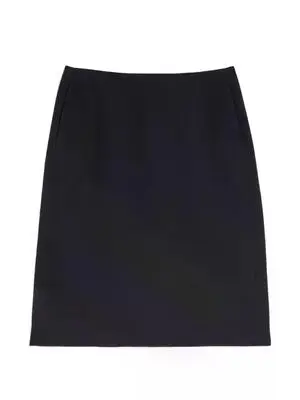 JIL SANDER A-line Wool Midi Skirt - Black