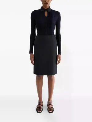 JIL SANDER A-line Wool Midi Skirt