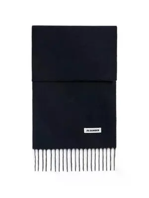 JIL SANDER Slim Wool Scarf - Blue