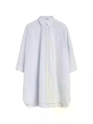 JIL SANDER Striped Cotton Poplin Shirt - White