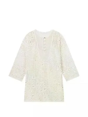 FRAME Postcard Crochet-knit Mini Dress
