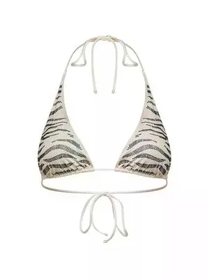 MC2 SAINT BARTH Guiana Rhinestone-embellished Bikini Top - Neutrals