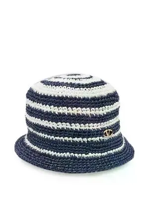 Valentino Garavani Striped Bucket Hat - Blue