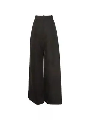Khaite Wide-leg Pleated Trousers - Black