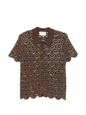 MC2 SAINT BARTH Monet Sequin-embellished Scalloped Top