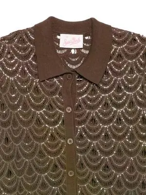 MC2 SAINT BARTH Monet Sequin-embellished Scalloped Top